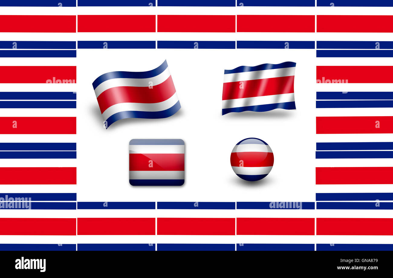 flag of Costa Rica. icon set. flags frame Stock Photo - Alamy