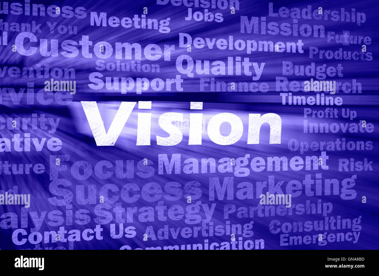 Vision concept with other related words Stock Photo - Alamy