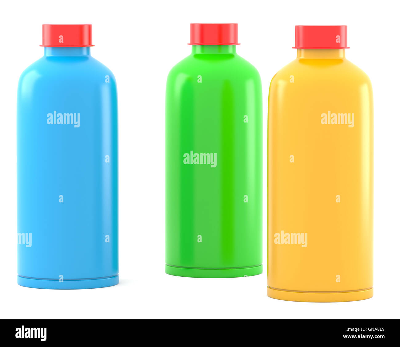 Empty plastic bottles colour Cut Out Stock Images & Pictures - Alamy