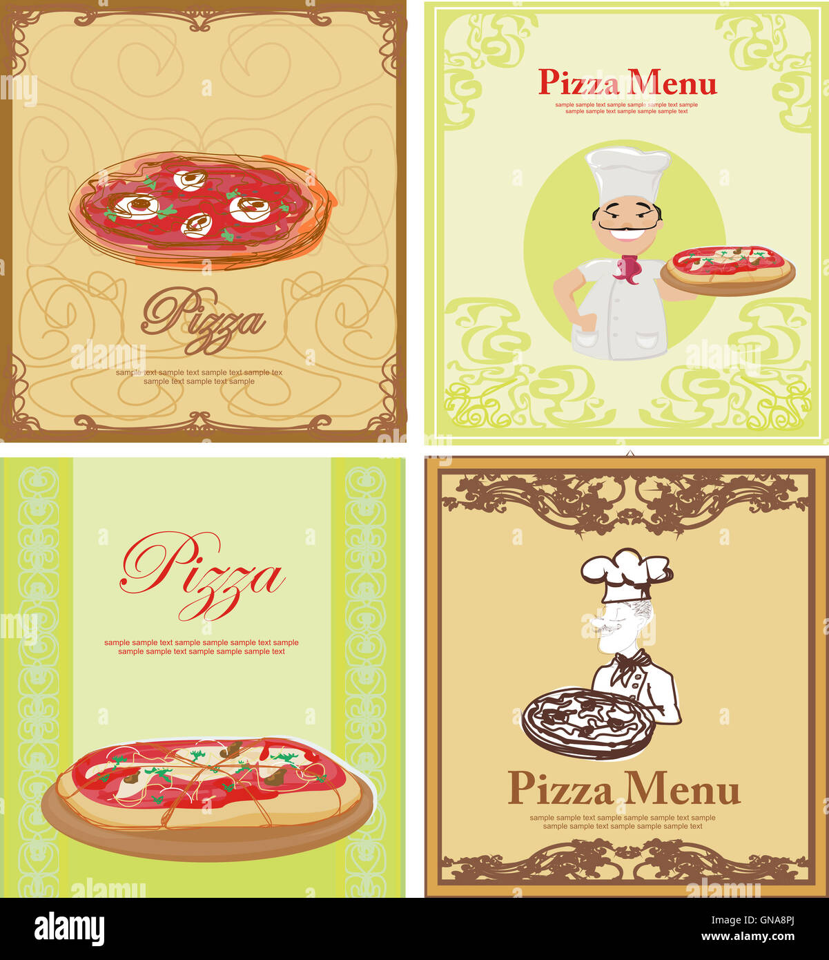 Pizza Menu Template Stock Photo - Alamy