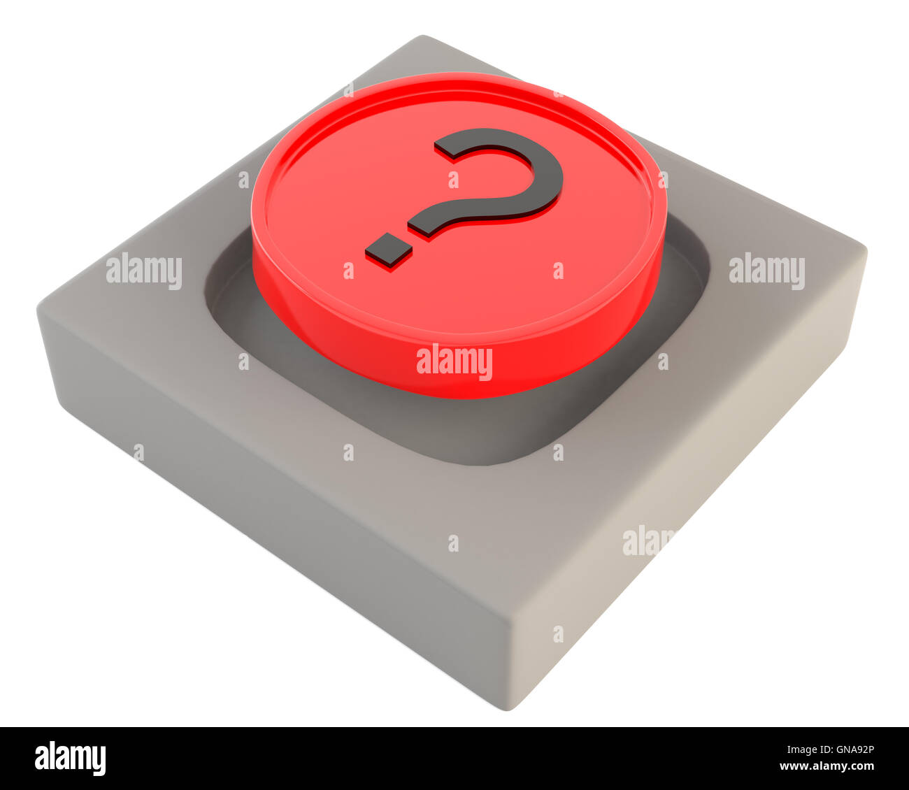 Red button with question sign Stock Photo - Alamy