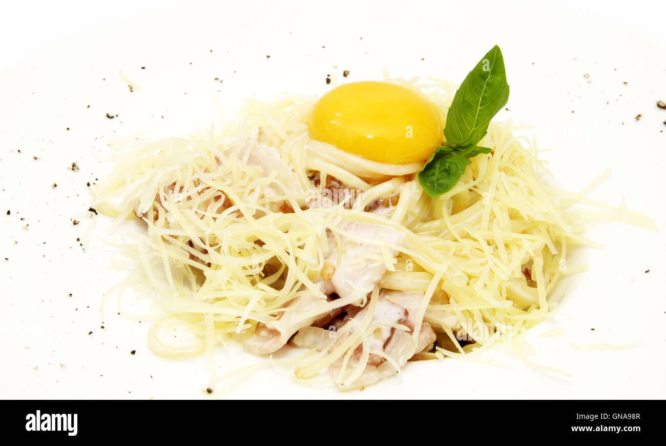 spaghetti with egg Stock Photo - Alamy