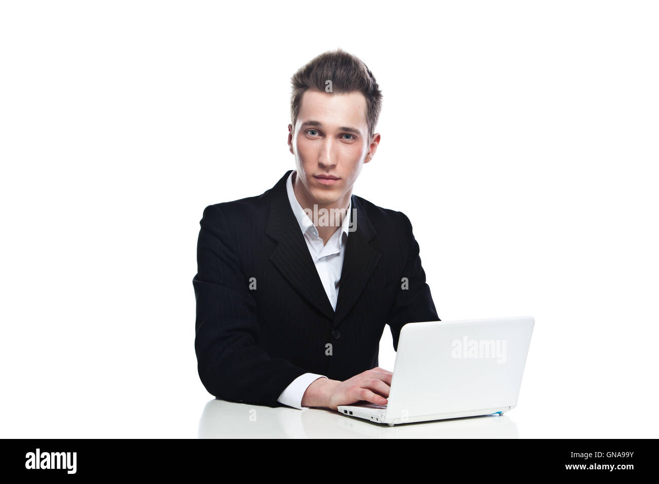 Man with laptop Stock Photo - Alamy