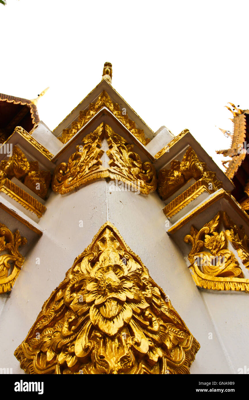 Traditional Thai style pattern on pole temple Stock Photo - Alamy