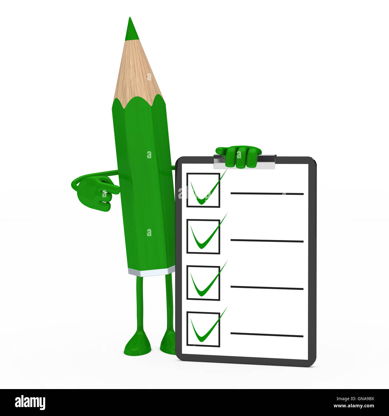 pencil figure checklist Stock Photo - Alamy