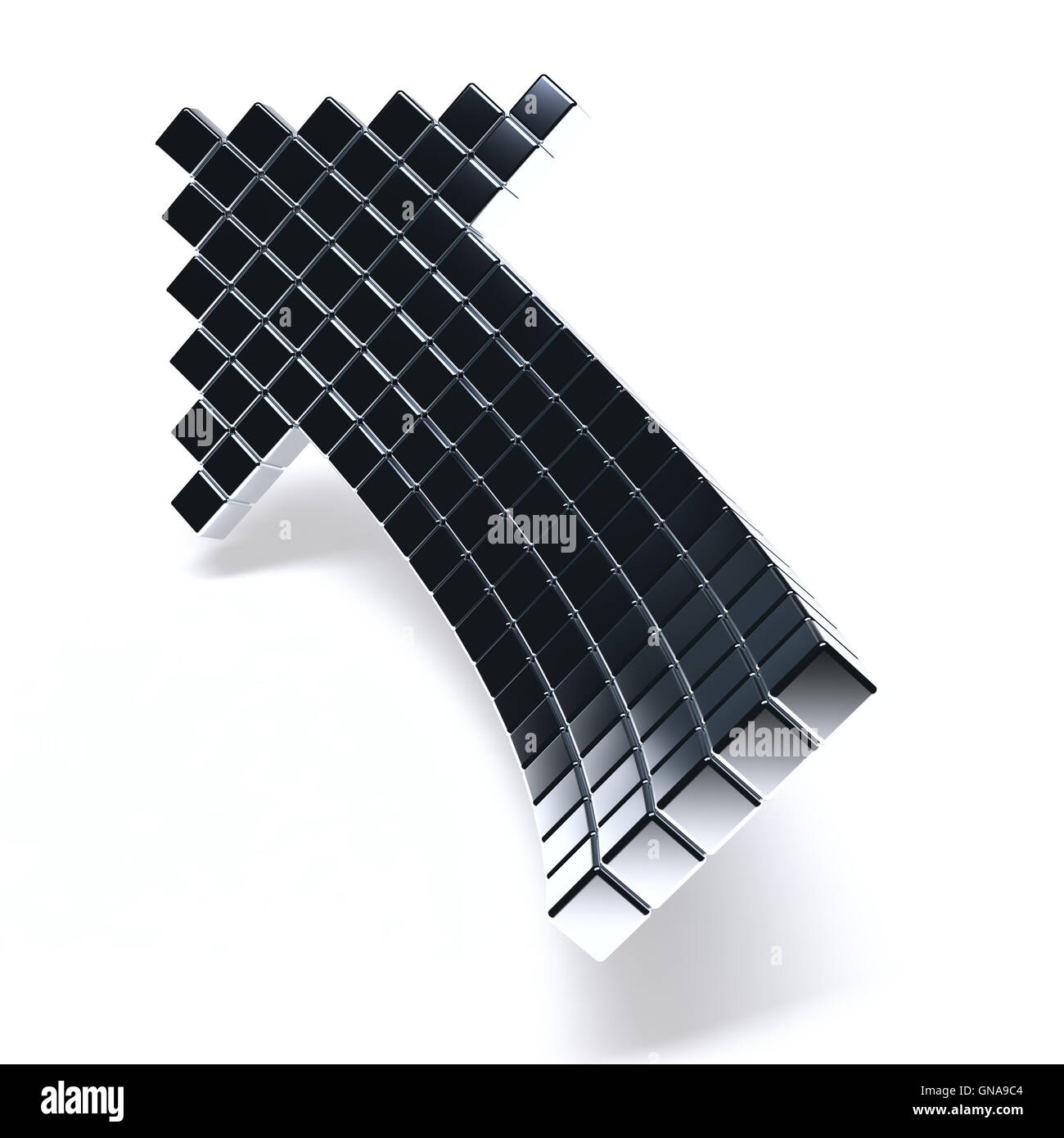 dark metallic arrow consisting of metal cubes Stock Photo - Alamy