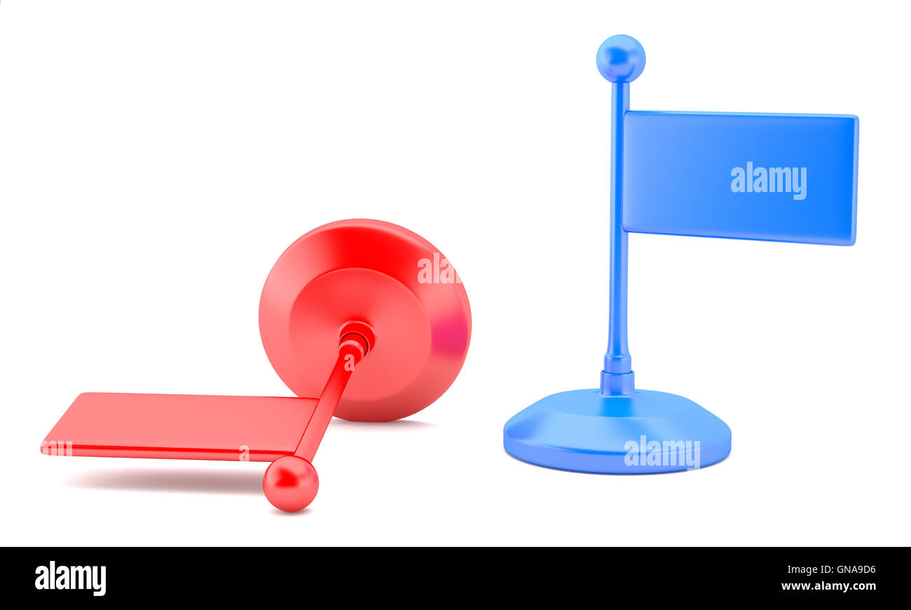 Red and blue flags Stock Photo - Alamy