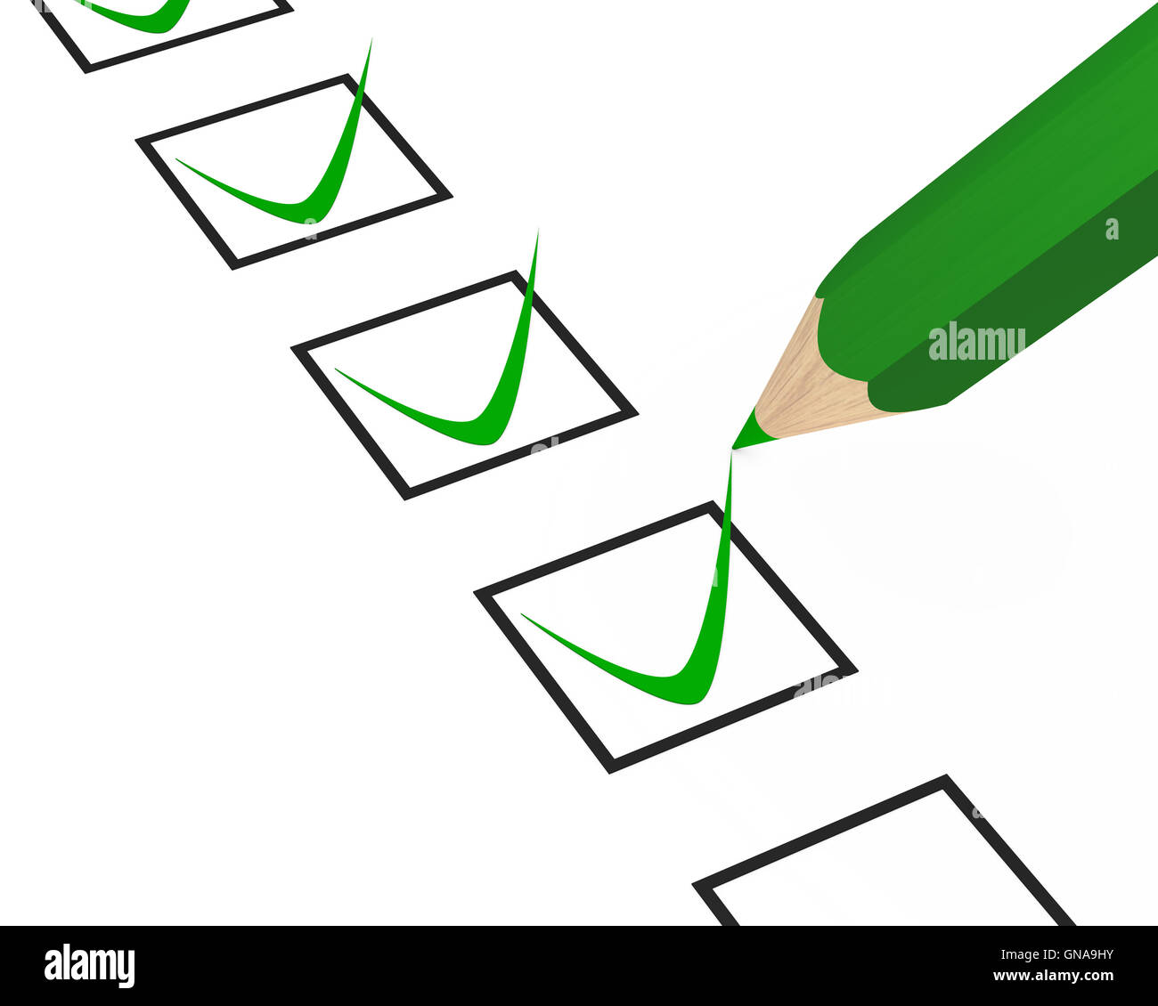 Green check boxes hi-res stock photography and images - Alamy