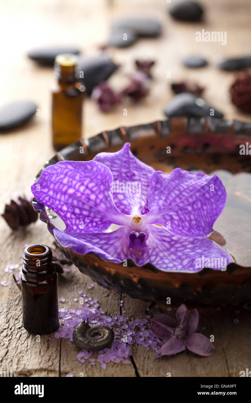 spa with orchid flower Stock Photo - Alamy