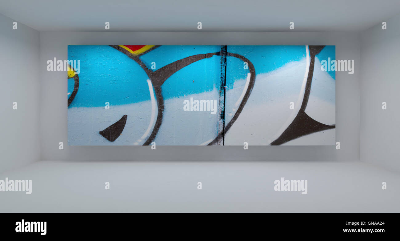 Empty space with conceptual art, Modern Empty Room , 3d illustra Stock ...