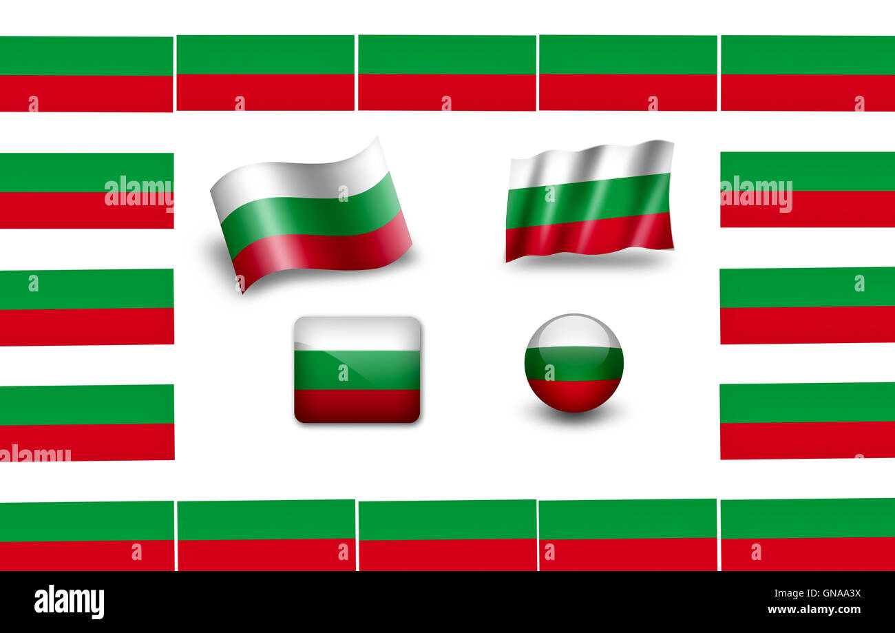 Bulgarian flag icon set Stock Photo - Alamy