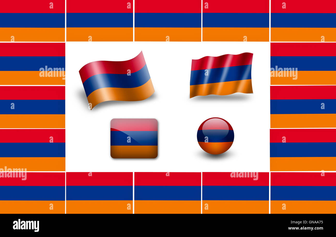 flag of Armenia. icon set Stock Photo - Alamy