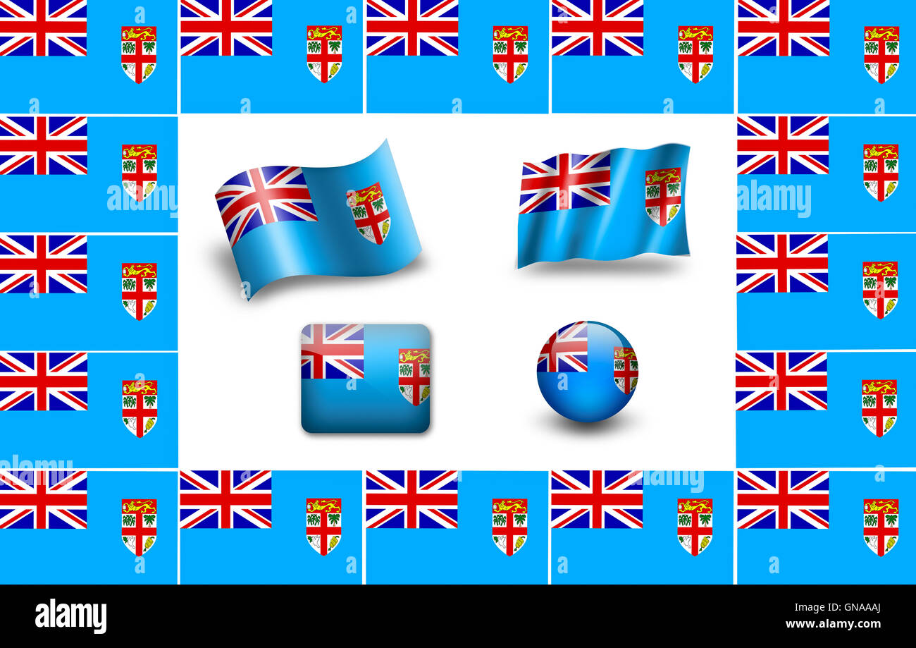 flag of Fiji. icon set Stock Photo - Alamy