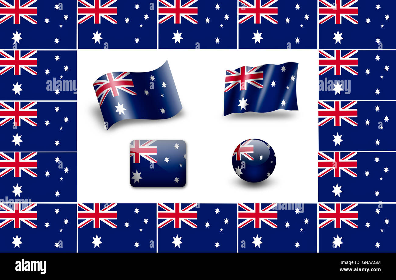 flag of Australia. icon set Stock Photo - Alamy