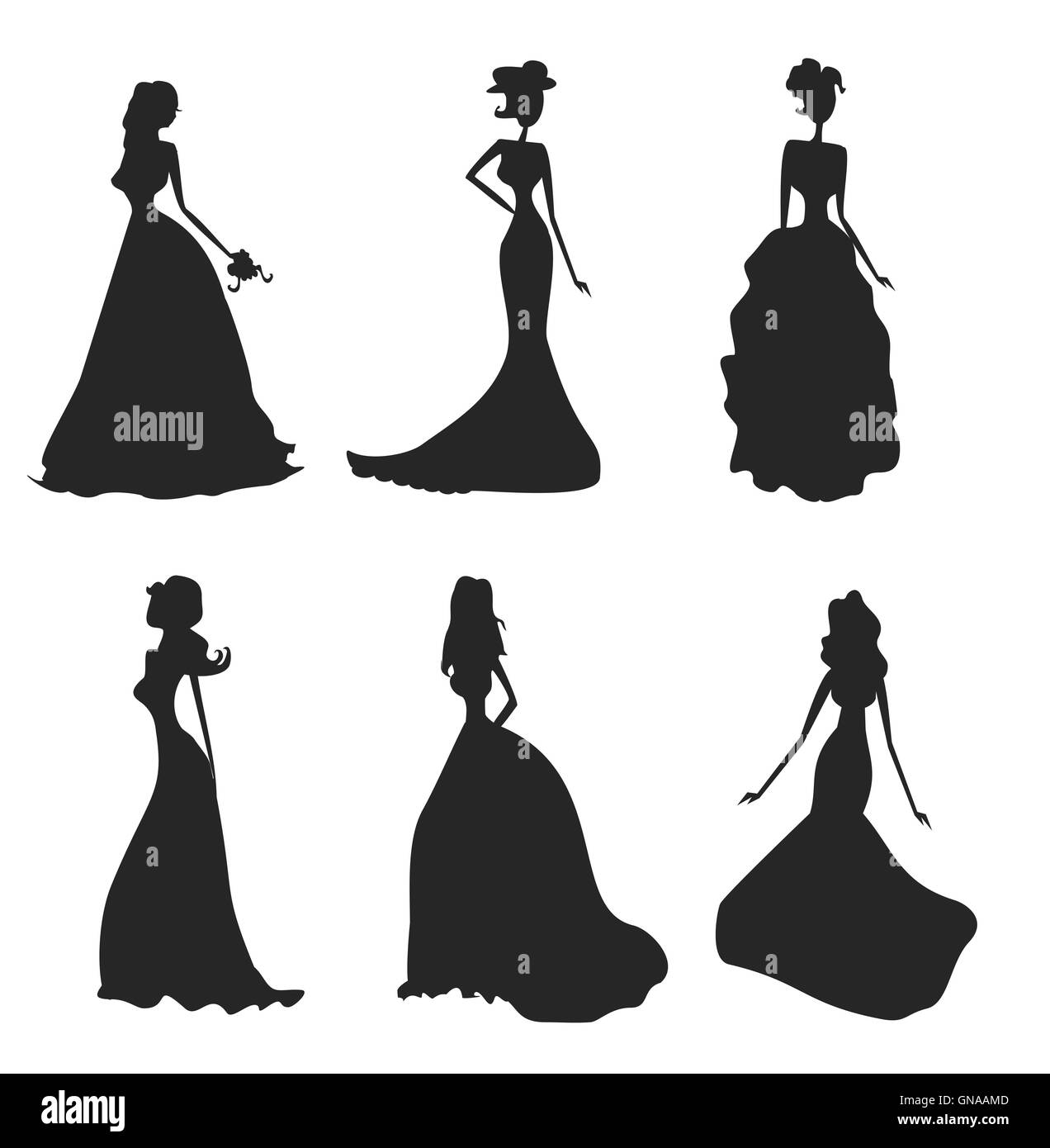 Bride silhouettes set Stock Photo - Alamy