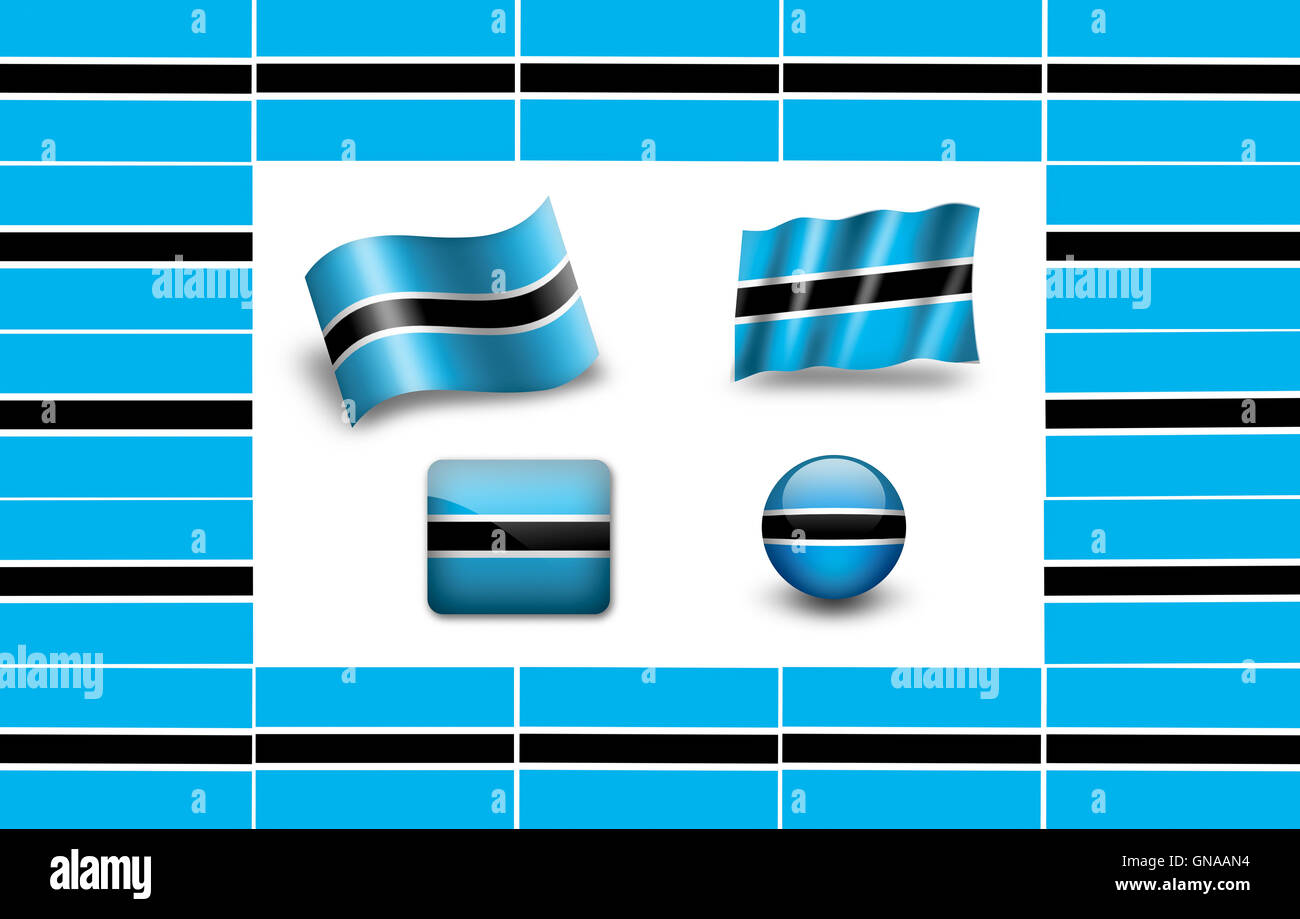 flag of Botswana. icon set Stock Photo - Alamy