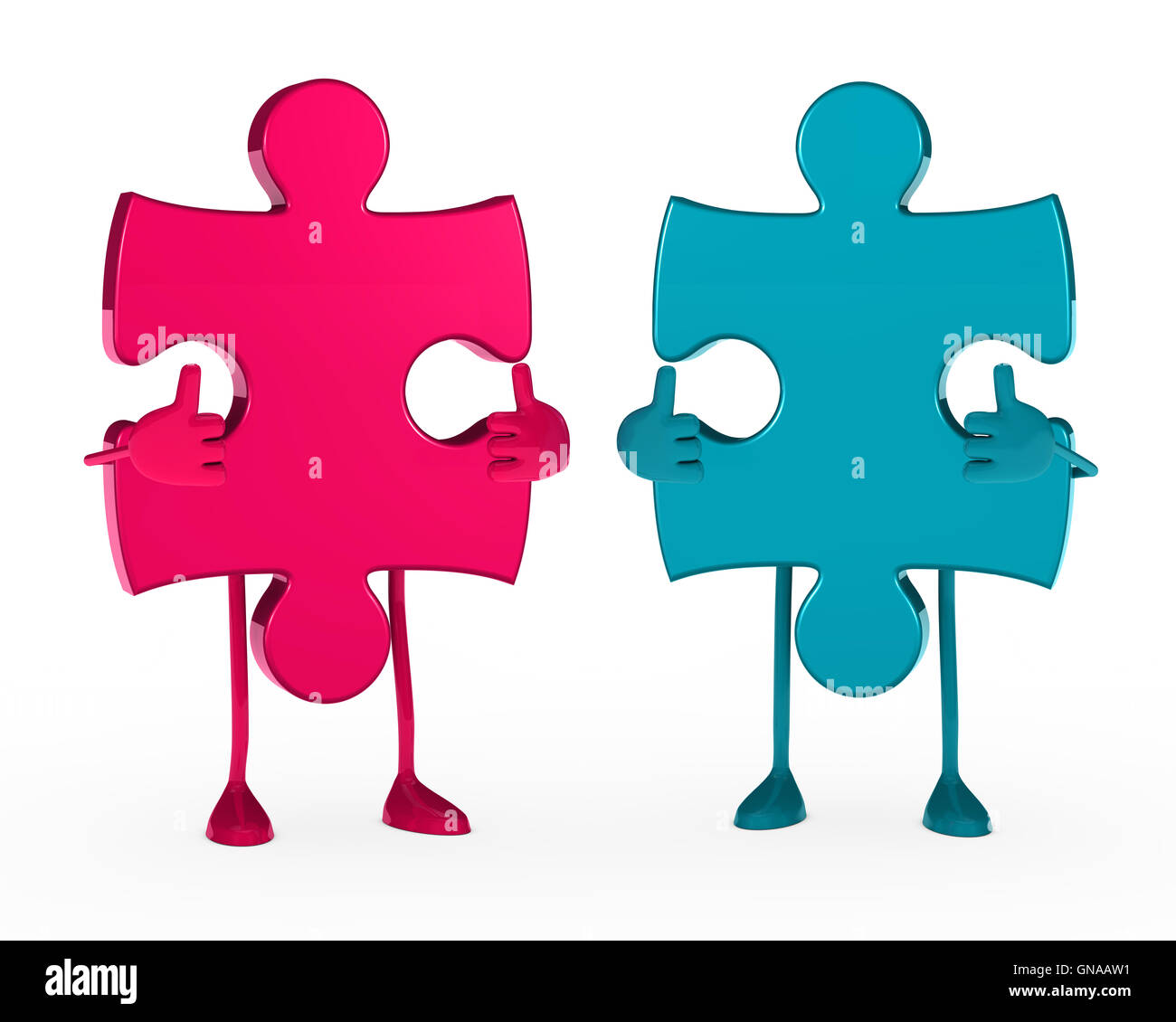 two puzzle figure Stock Photo - Alamy
