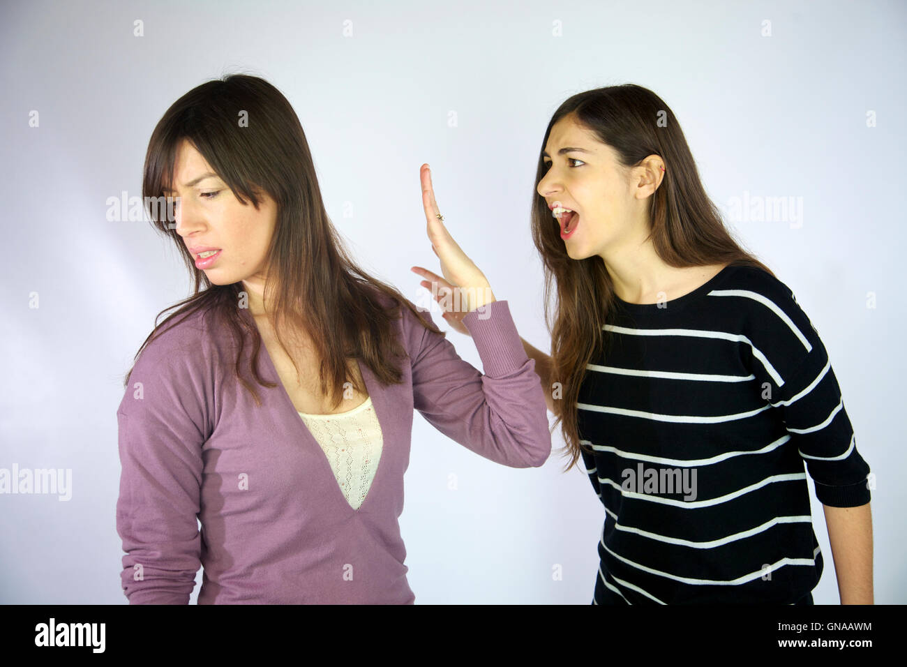 Girls shouting at each other Stock Photo: 116398064 - Alamy