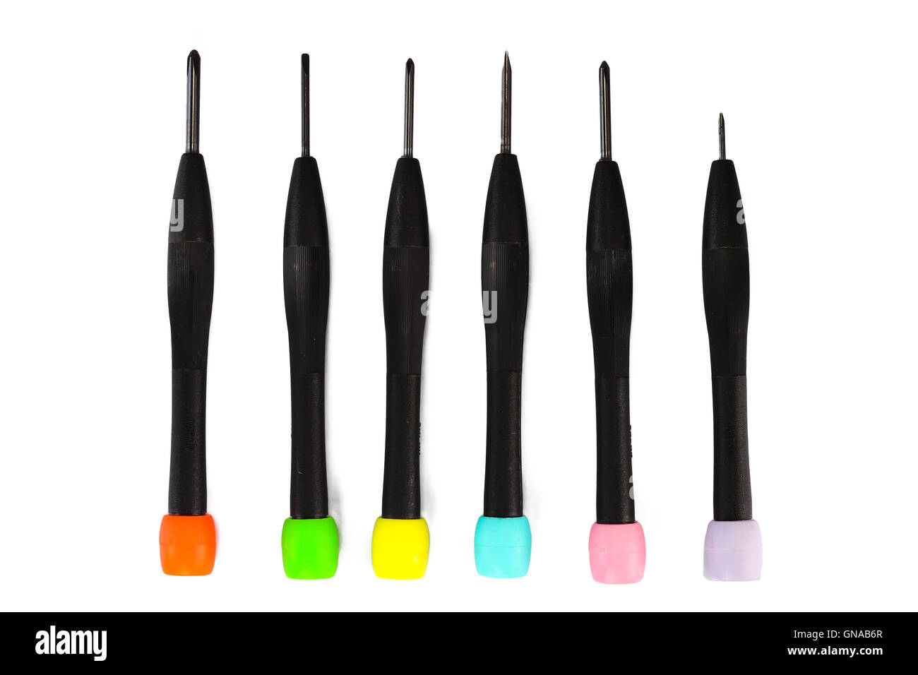 Screwdriver set on white background Stock Photo - Alamy