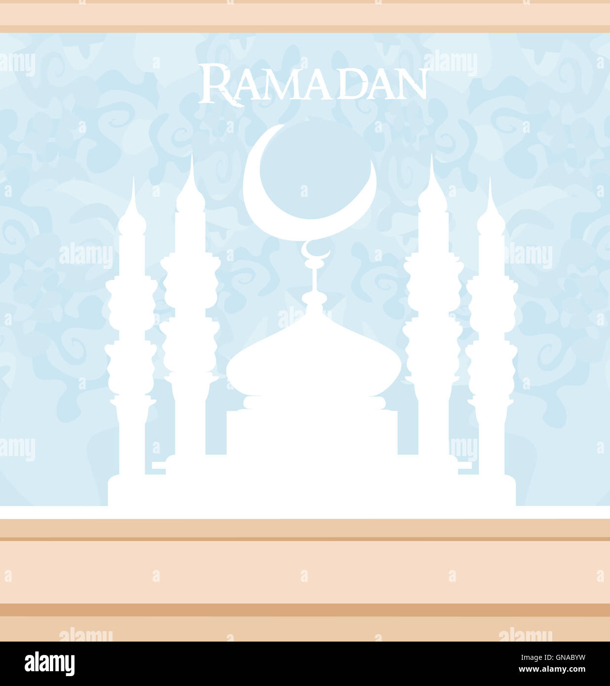 Ramadan background - mosque silhouette vector card Stock Photo - Alamy