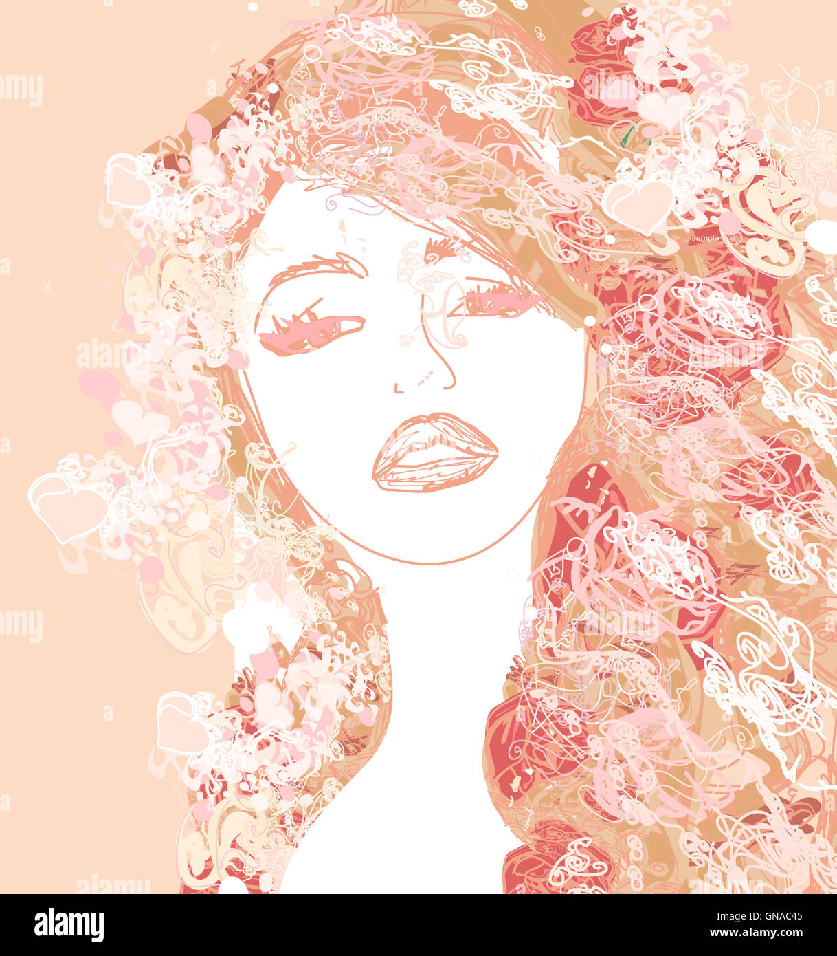 Abstract Beautiful Woman poster Stock Photo - Alamy