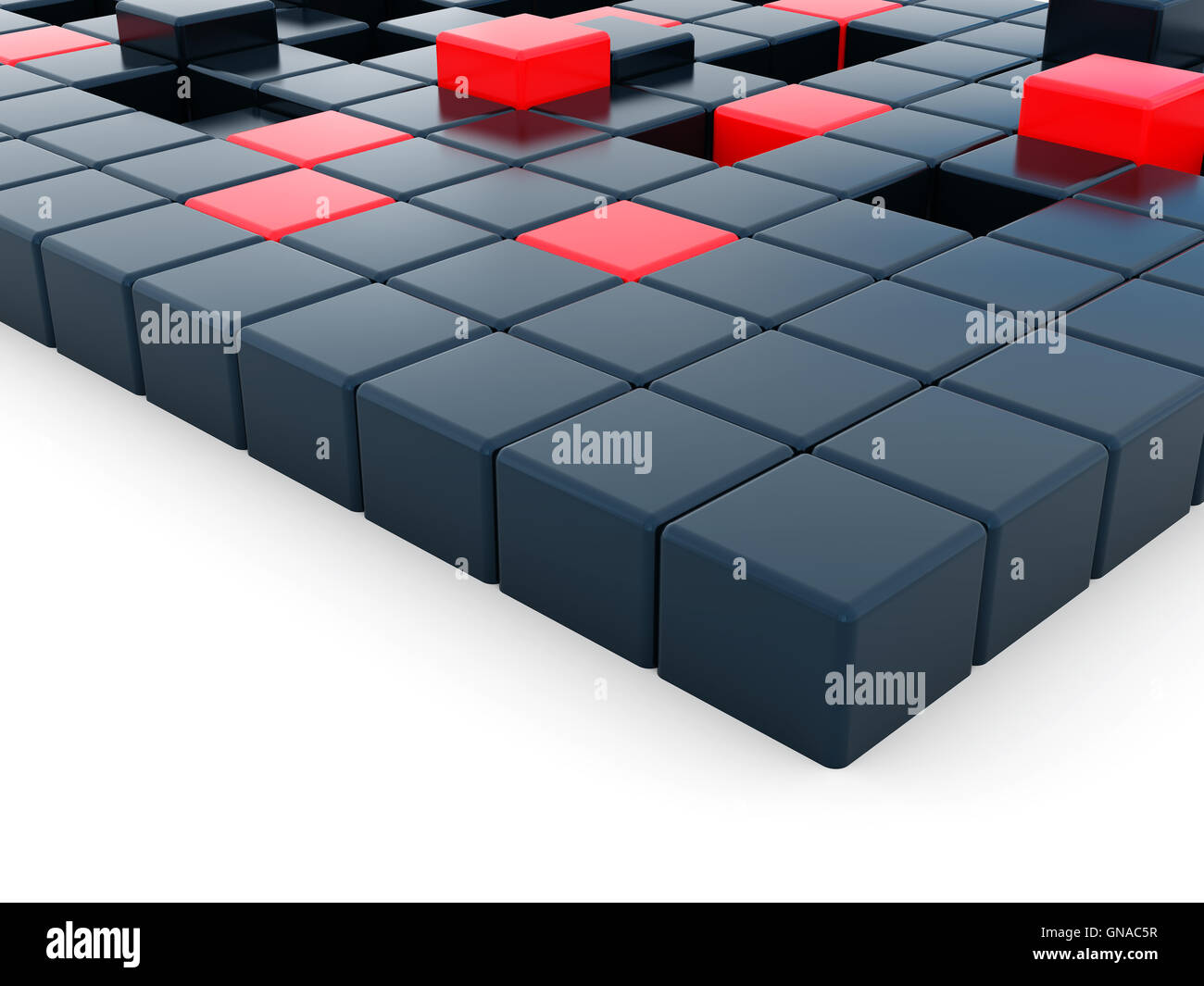 Abstract red and blue metallic cubes Stock Photo - Alamy