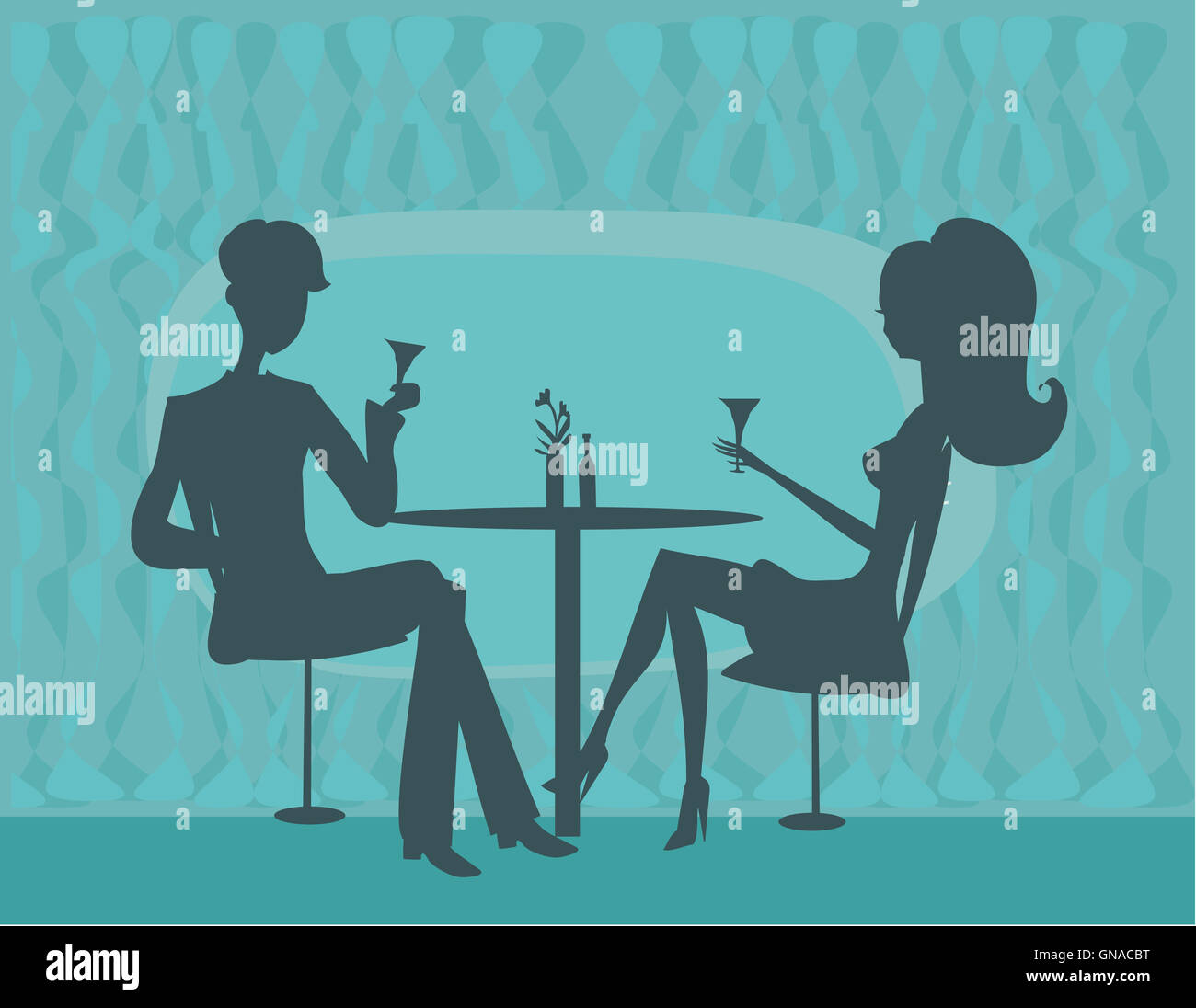 Silhouette of couple in cafe hi-res stock photography and images - Alamy
