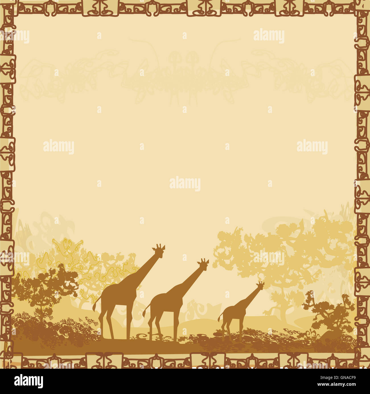 grunge background with African fauna and flora Stock Photo - Alamy