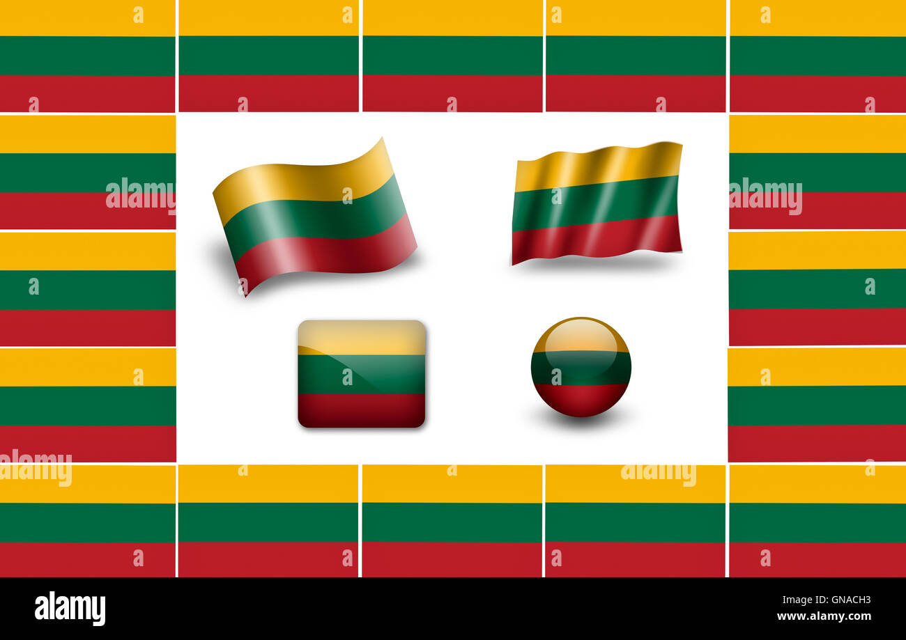 Flag of Lithuania. icon set. flags frame Stock Photo - Alamy