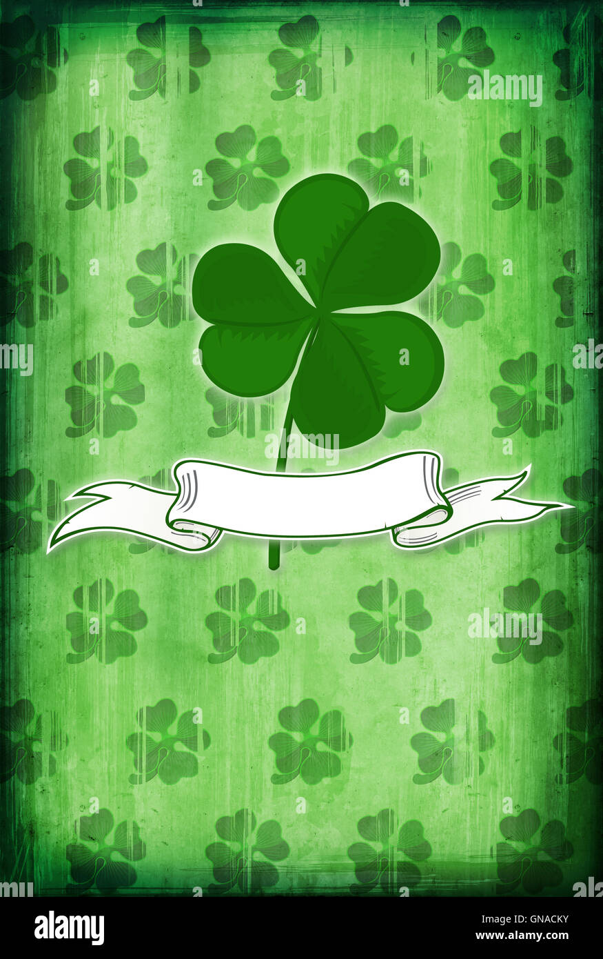 Grunge background with clover and blank Stock Photo - Alamy