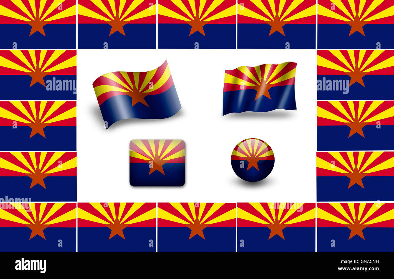 flag of Arizona. icon set Stock Photo - Alamy