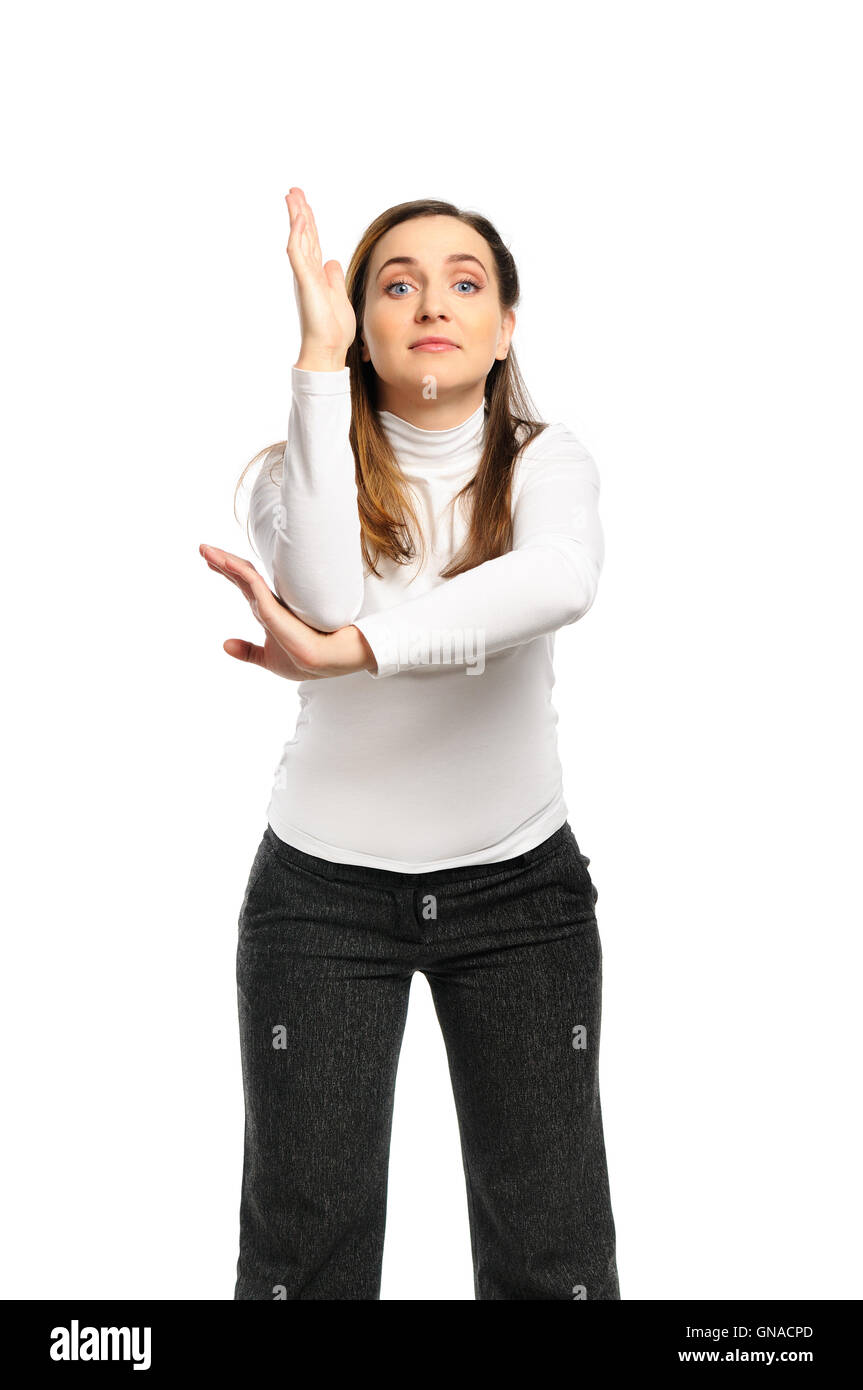 Woman wants to ask Stock Photo - Alamy