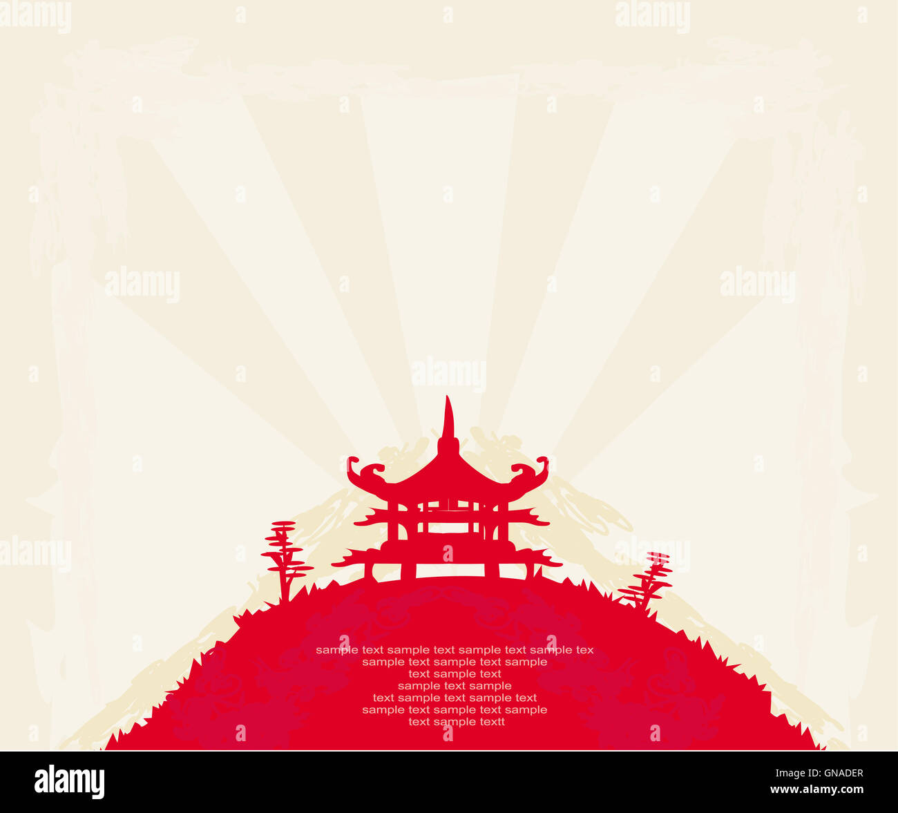 old paper with Asian Landscape Stock Photo - Alamy