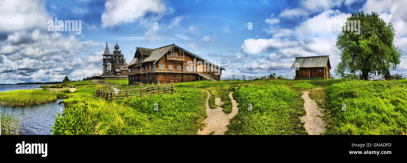 The wooden buildings of the ancient Russian architecture Stock Photo ...