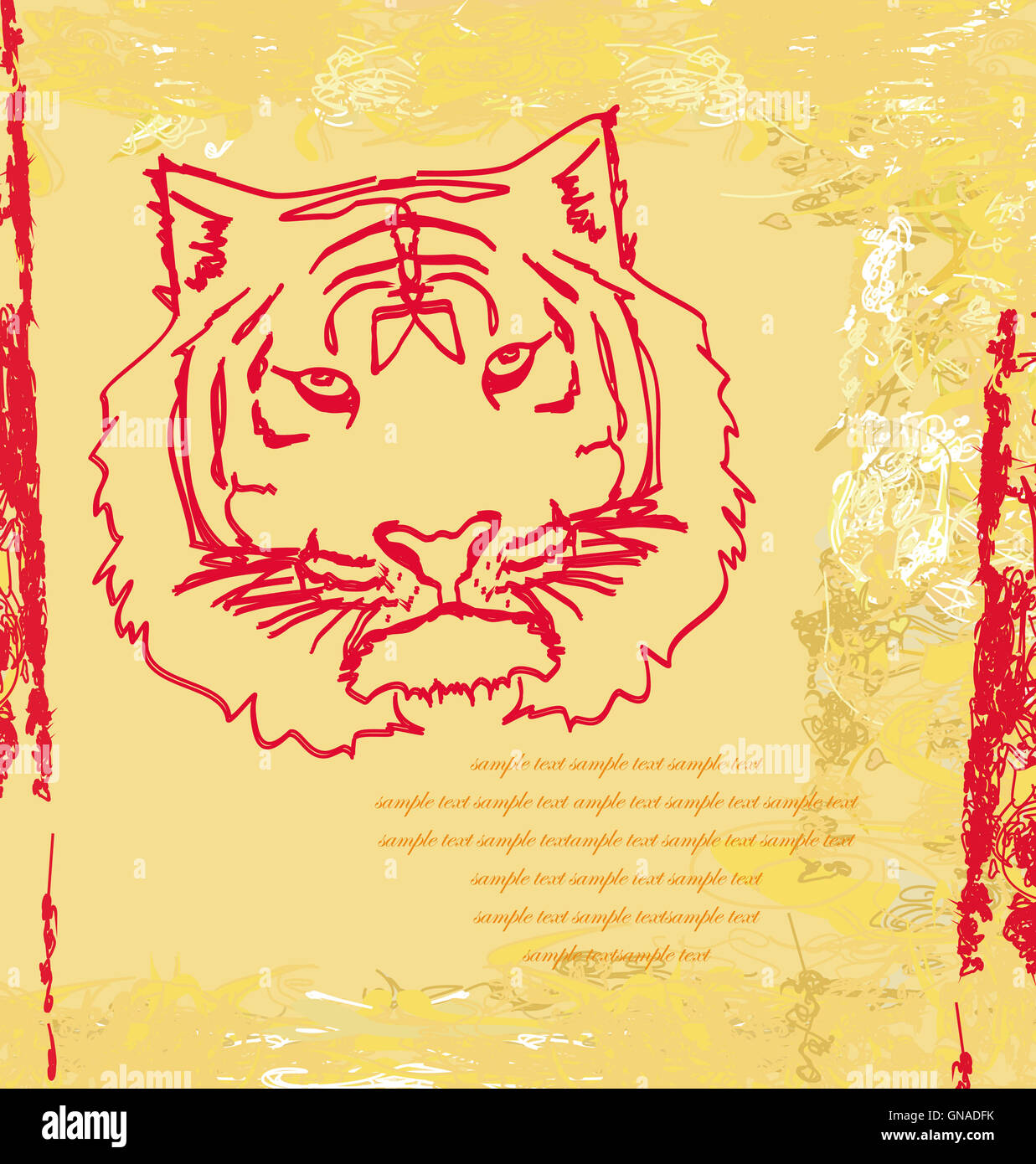 Abstracted doodles Tiger Vector Stock Photo - Alamy