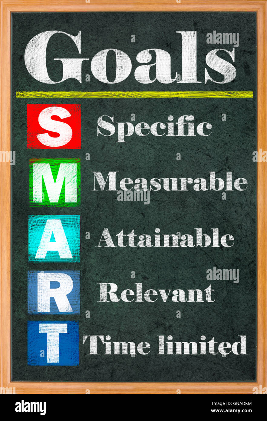 Smart goal setting colorful letters on grungy blackboard Stock Photo ...