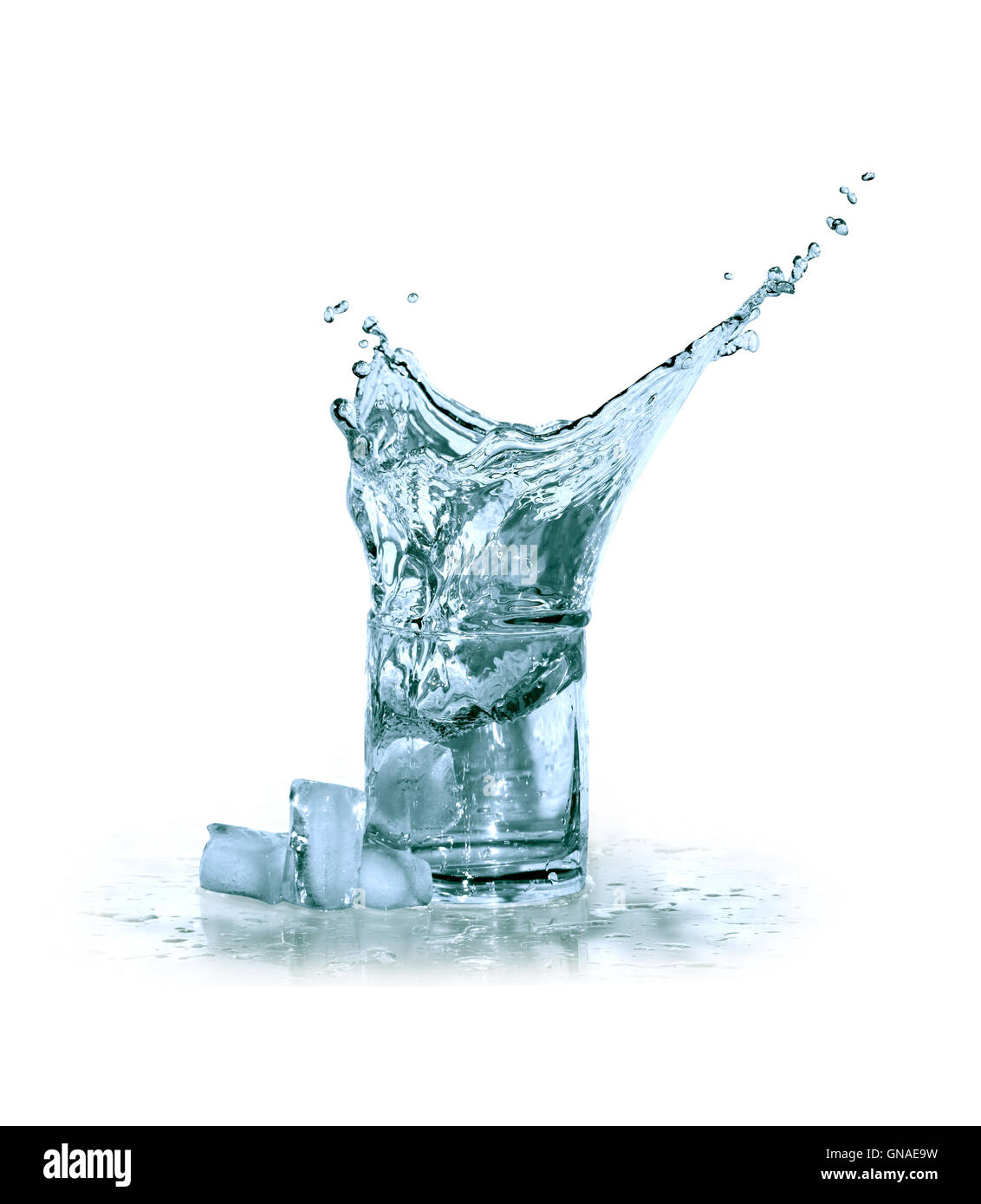 Ice drop with water splash hi-res stock photography and images - Alamy