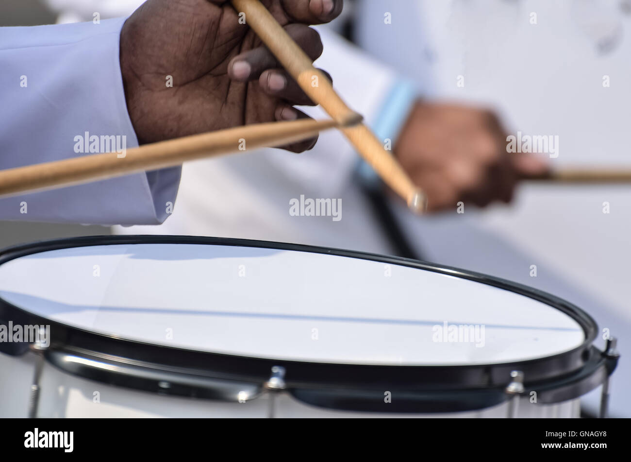 Drummers Parade on street with playing drum Stock Photo - Alamy