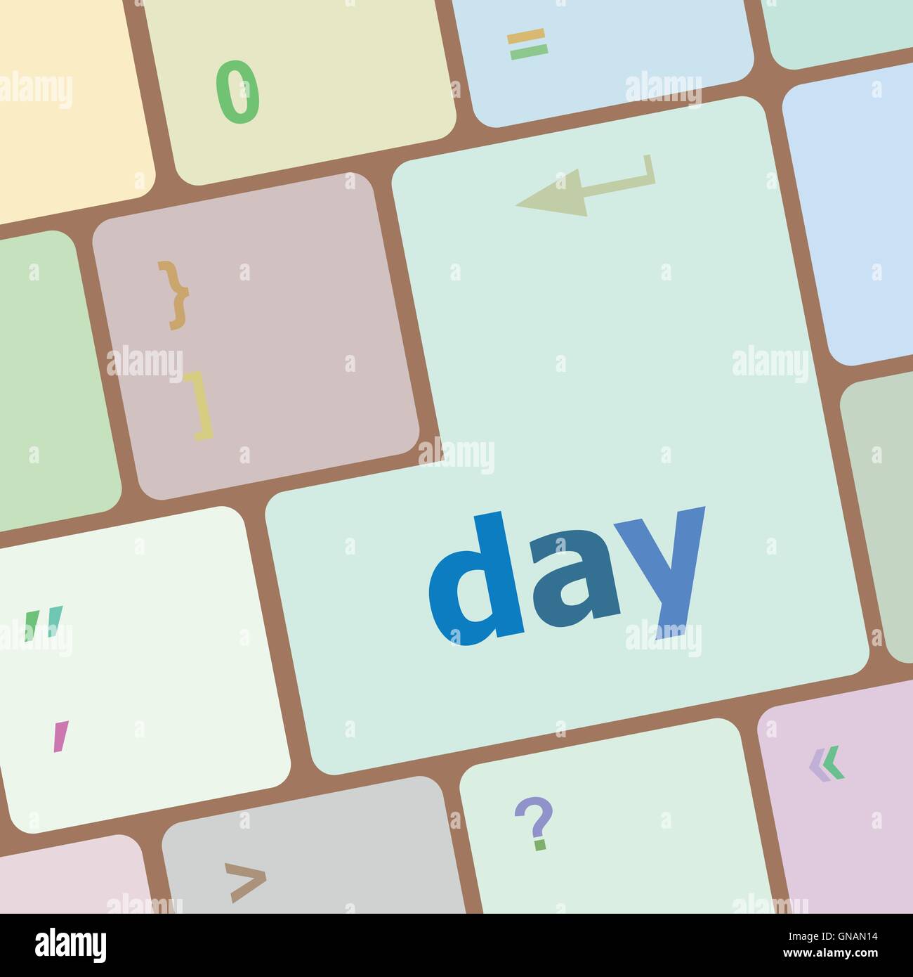 day button on computer pc keyboard key vector illustration Stock Vector ...