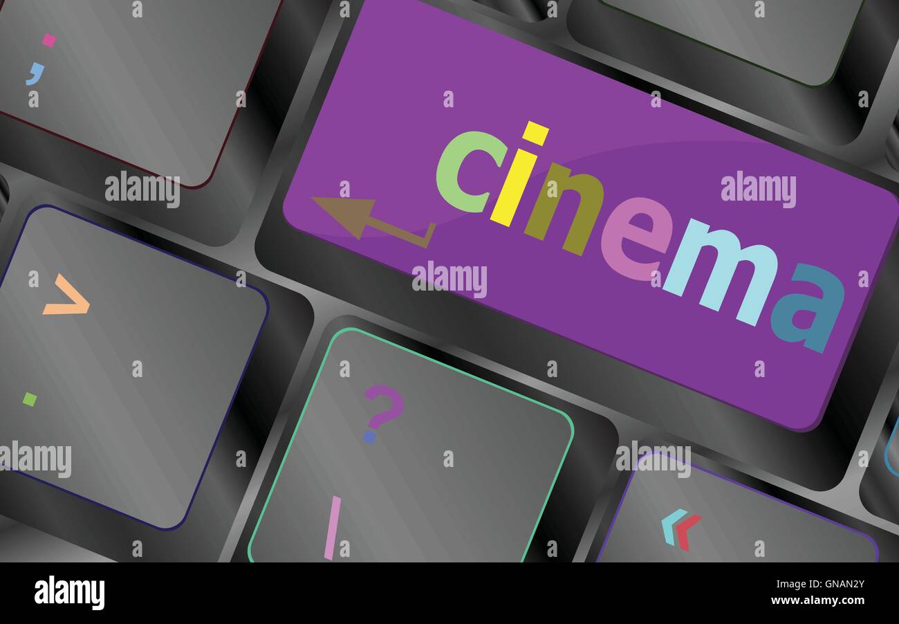 Business concept: Cinema key on the computer keyboard vector keyboard ...
