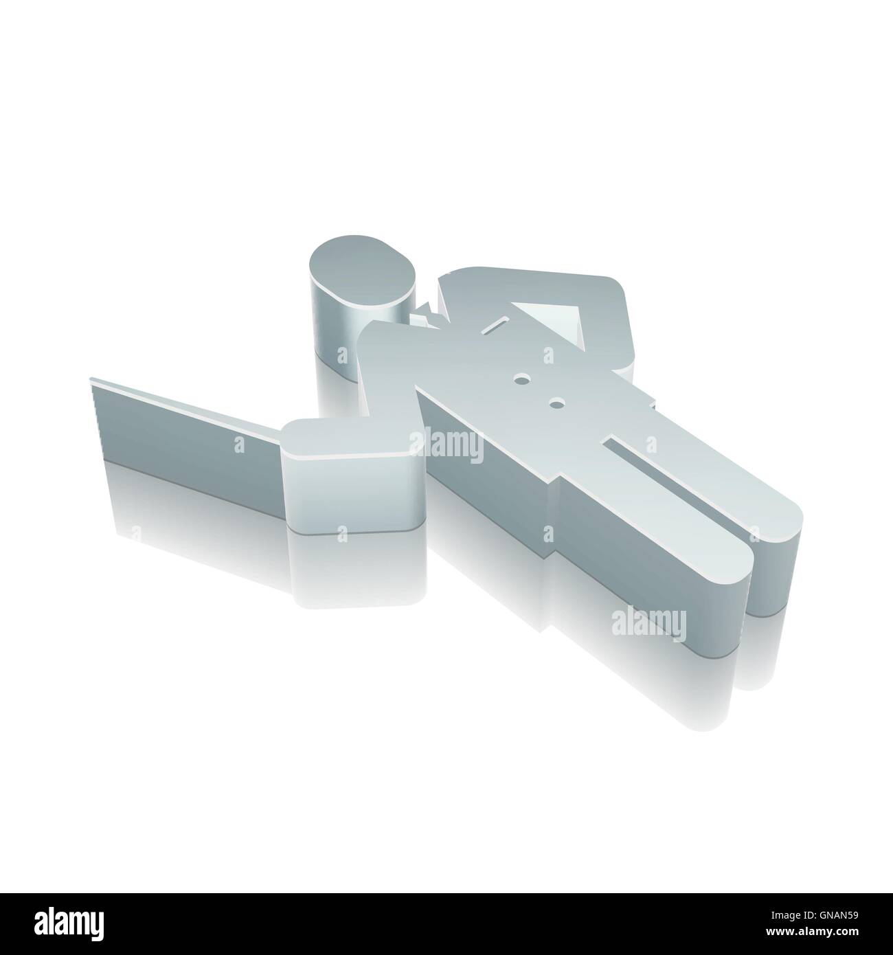 3d metallic Teacher icon with reflection, vector illustration Stock ...