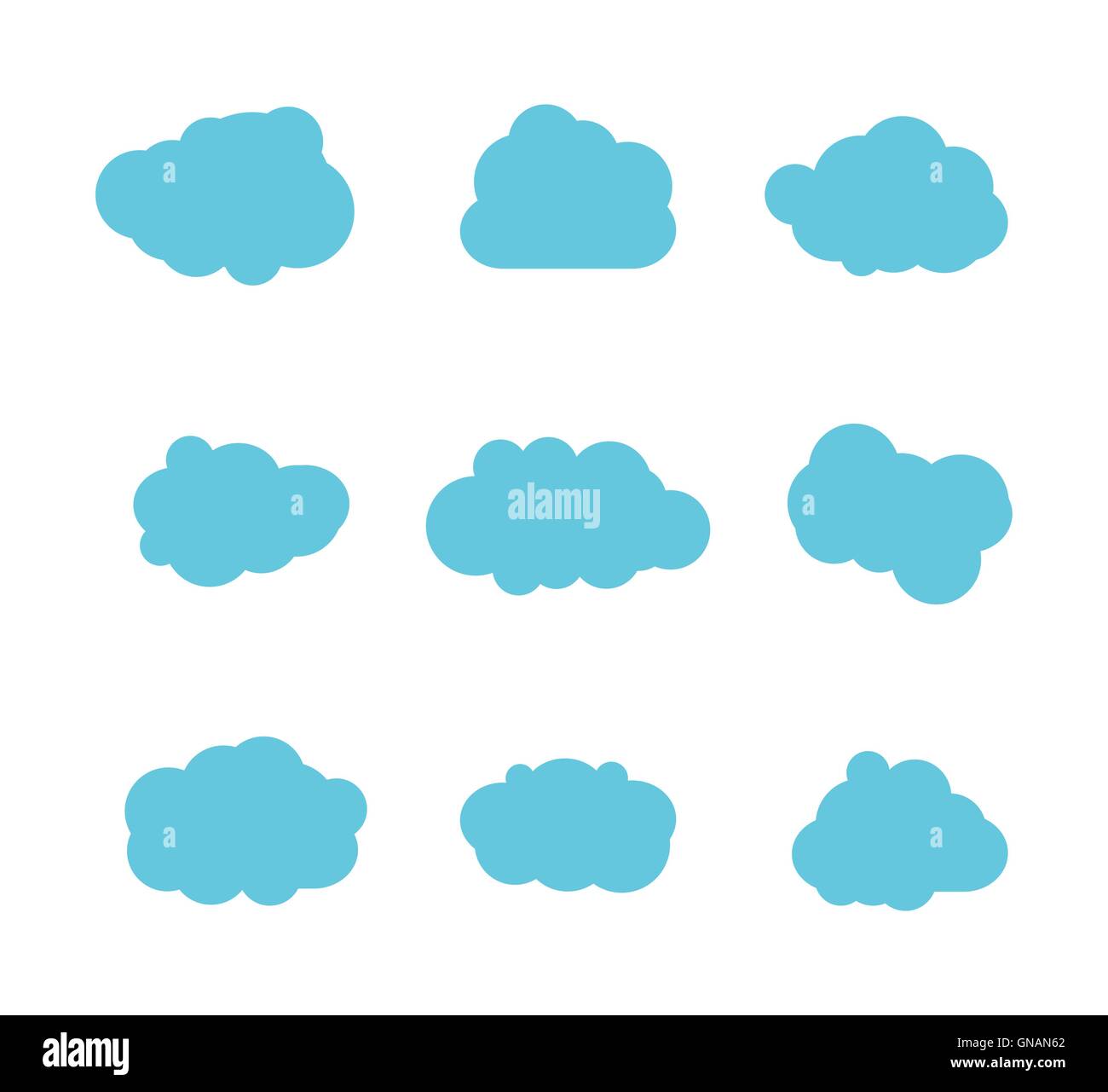 Set of blue sky, clouds. Cloud icon, cloud shape. Set of different ...