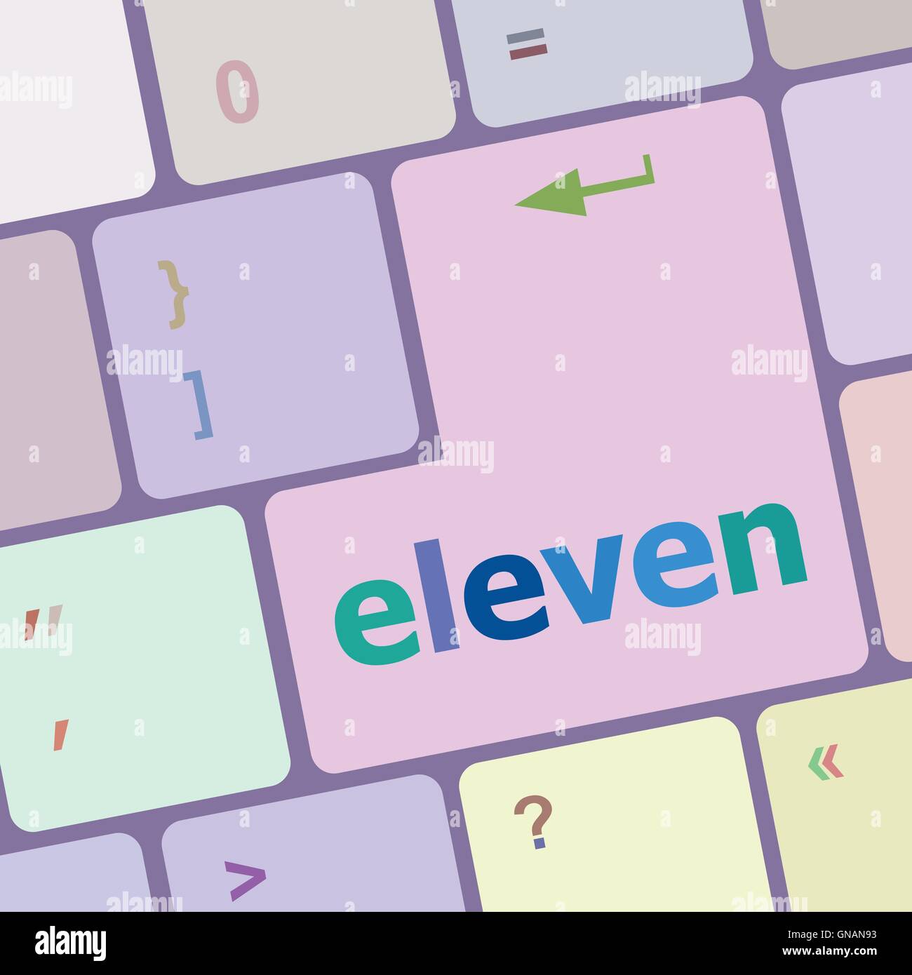 eleven button on computer pc keyboard key vector illustration Stock ...