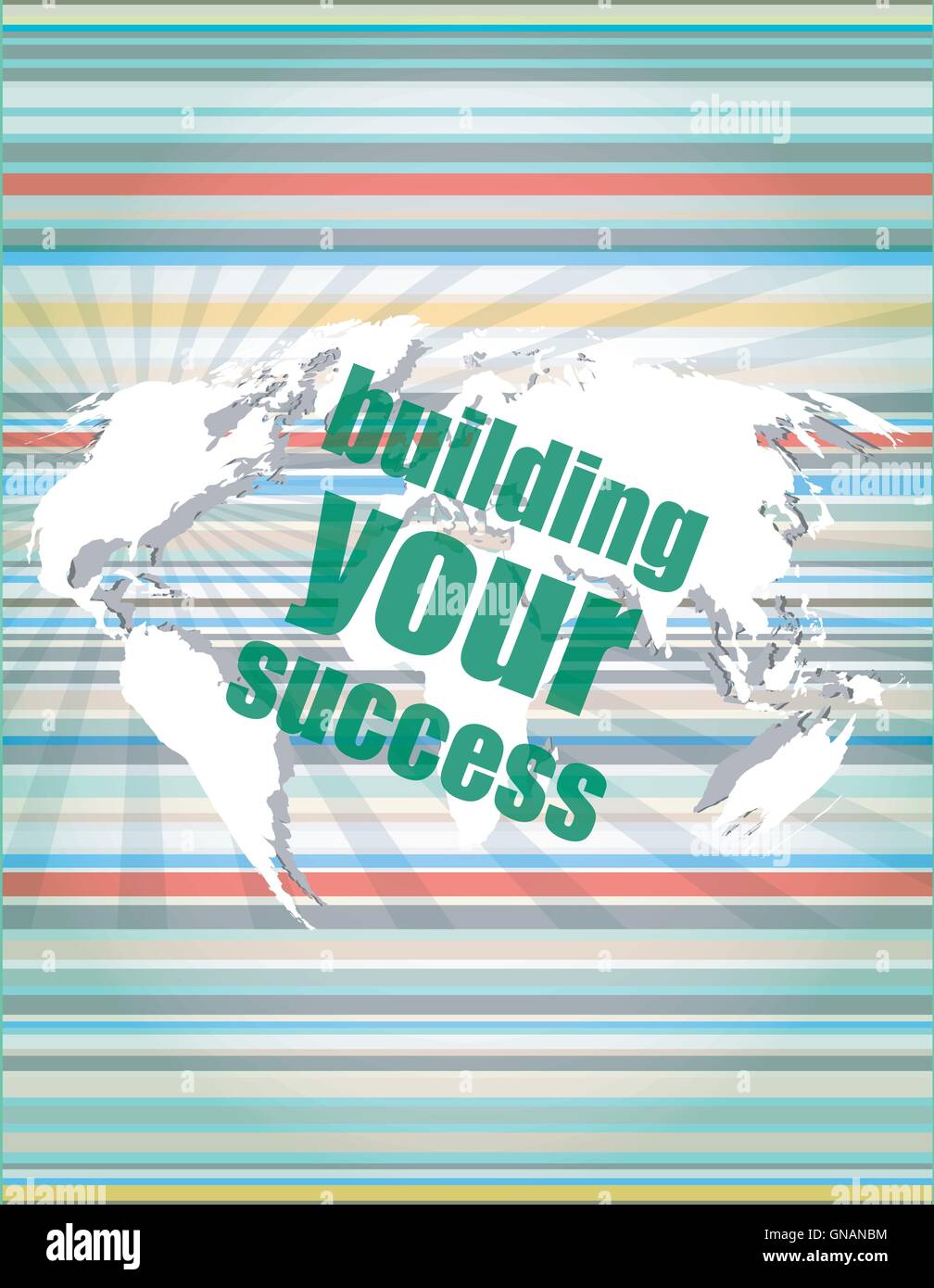 building your success - digital touch screen interface vector quotation ...