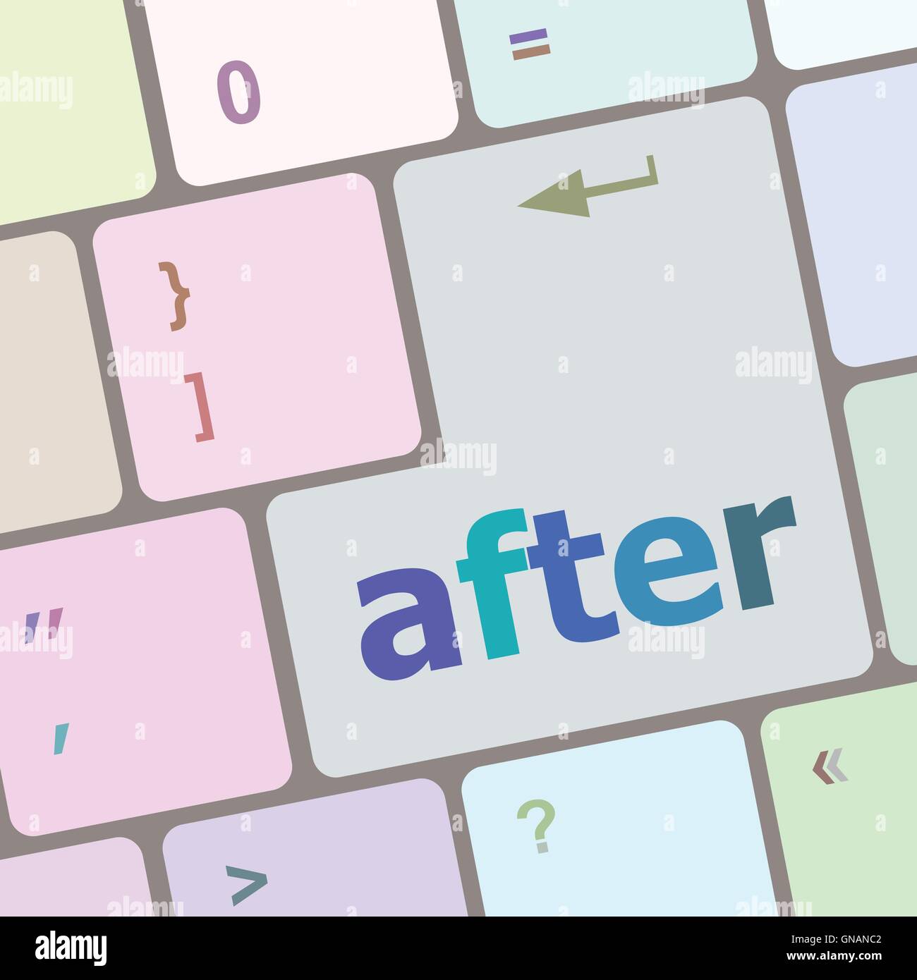 after word on computer pc keyboard key vector illustration Stock Vector ...