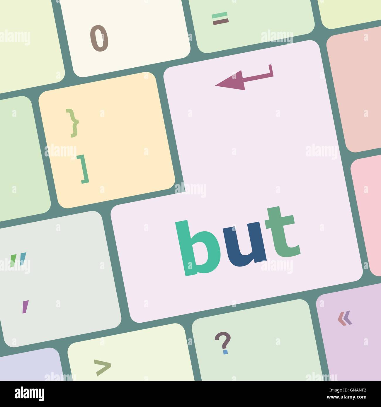 Computer keyboard with but word on it vector illustration Stock Vector ...