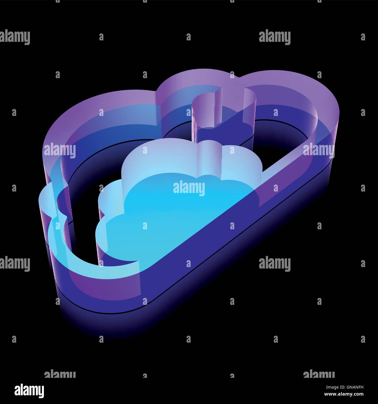 Glowing digital cloud icon hi-res stock photography and images - Alamy