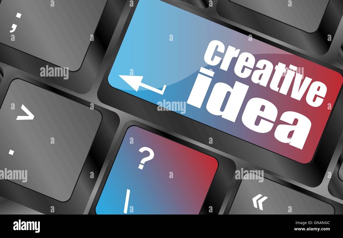 creative idea on computer keyboard key button vector, keyboard keys ...