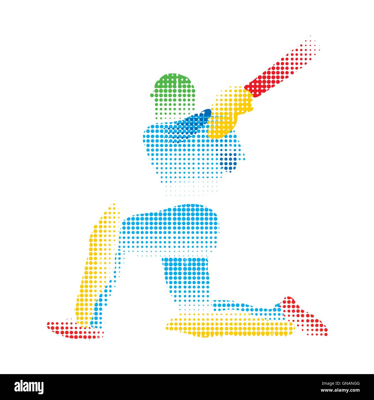 creative abstract cricket player design by brush stroke vector Stock ...