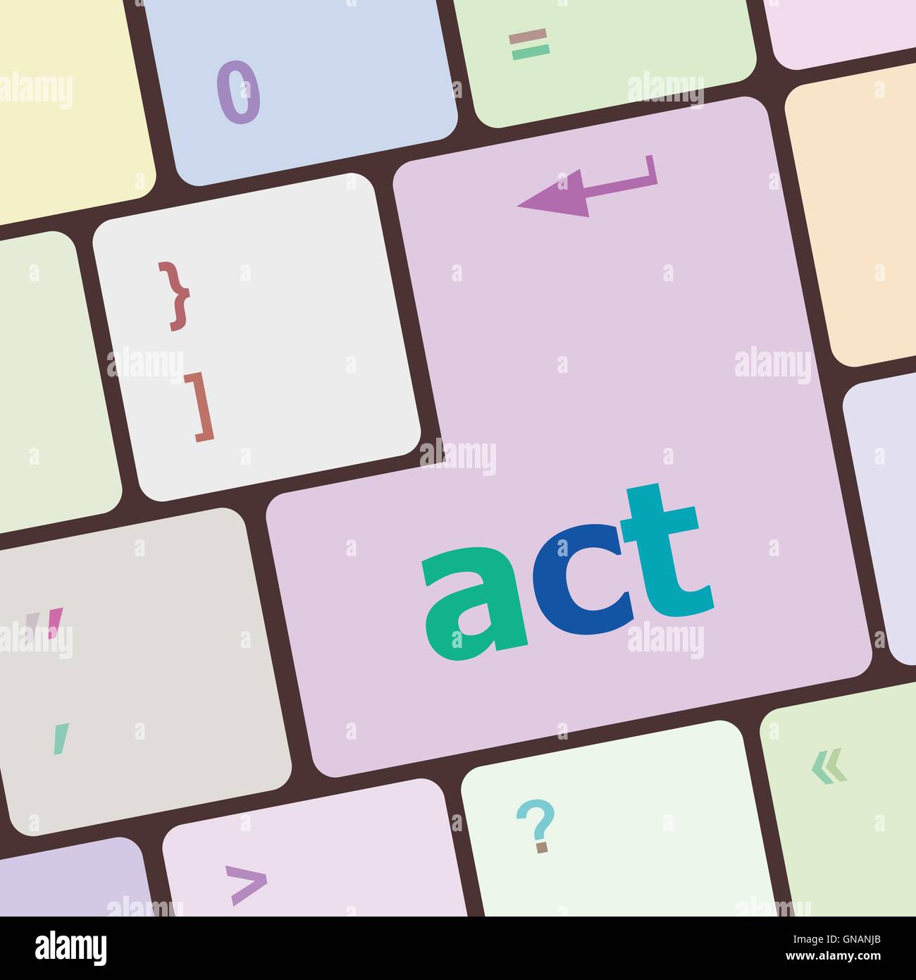 Act button on keyboard with soft focus vector illustration Stock Vector ...